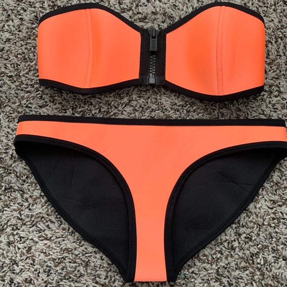 triangl swimwear | Swim | Orange Strapless Triangle Neoprene Bikini ...